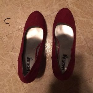 Madeline | Shoes | Cranberry Platform Heels With Silver Jewels | Poshmark